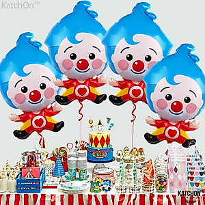 KatchOn, Big Plim Plim Balloons - 24 Inch, Pack of 4 | Clown Balloons for Plim Plim Party Decorations | Plim Plim Birthday Party Supplies | Plim Plim Balloon Foil for Circus Theme Party Decorations