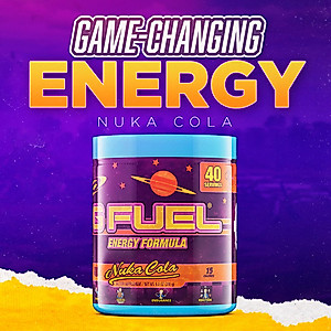 G Fuel Nuka Cola Energy Powder, Sugar Free, Clean Caffeine Focus Supplement, Water Mix, Tropical Citrus Berry Flavor, Focus Amino, Vitamin + Antioxidants Blend - 9.8 oz (40 Servings)