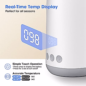 Bottle Warmer for Travel and Home, Portable Water Warmer for Formula & Breastmilk, 2 Minutes Fast Heat Baby Milk Warmer with Dual Mold and 7 Temperature Setting, 10 OZ Capacity for car on The go