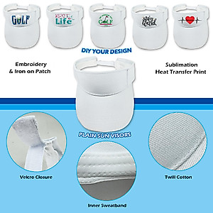 Unisex Sports Sun Visor Hats Open Top Bingo Run Visors Hat for Tennis Golf Travel Summer Beach Pool (Colorful Set, 10)