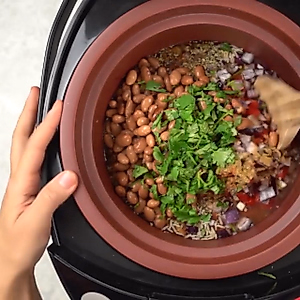 VitaClay Smart Organic Clay Pot Multi Cooker - Toxin Free Clay Rice Cooker, Delay Start Slow Cooker, Stew Cooker, Electric Soup Pot, Yogurt Maker, with Natural Earthen Clay Crock, 8 Cup / 4.2-Quart