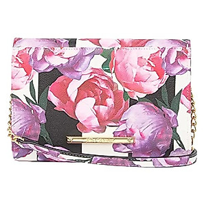 Betsey Johnson Dani Floral Printed Crossbody with Bow Black Floral One Size