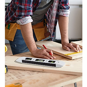 DOWELL Magnetic Torpedo Level Mini Bubble Level Box Spirit Level Alloy Frame 180/90/45 Degree 9-Inch (1, White)