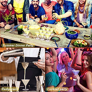 Boao Clear Plastic Martini Glasses 2oz Disposable Cocktail Glasses Mini Dessert Cups Shooter Shot Glasses for Parties Wedding Events, Cocktails Parties (150 Pieces)