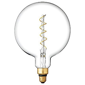 GE Vintage Style LED Light Bulb, 40 Watt, Clear Finish, G63 Large Globe Bulb (1 Pack)