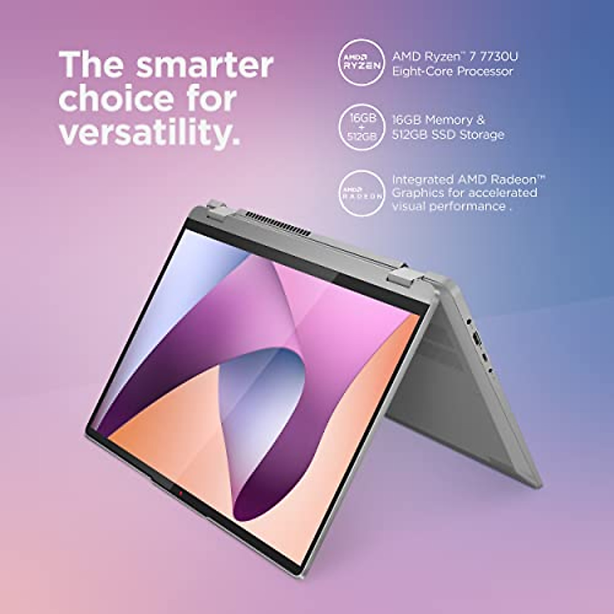 Lenovo IdeaPad Flex 5, 16” WUXGA Display, AMD Ryzen 7, 16GB RAM, 512GB ...