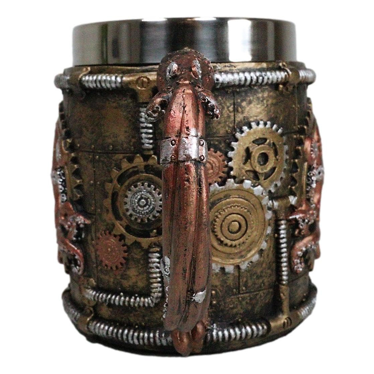 Ebros Brazen Steampunk Kraken Octopus Cyborg With Sculpted Robotic Gearwork Valves And Pipelines Beverage Drinkware Serveware Decorative Accent (Drinking Mug Cup)