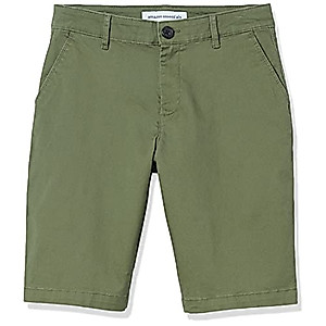 Amazon Essentials Women's Mid-Rise Slim-Fit 10 Inch Inseam Bermuda Khaki Short, Olive, 10