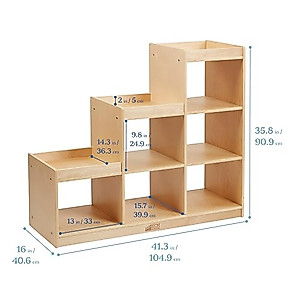 ECR4Kids 3-2-1 Cube Storage Cabinet, Display Shelf, Natural