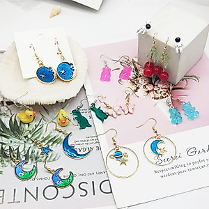 CASDAN 30 Pairs Weird Earrings Funny Earrings Gummy Bear Duck Water Bottle Fish Dinosaur Mushroom Butterfly Strawberry Dangle Earrings Set for Women