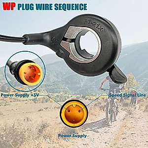 BEISGUANGS EBike Accessories WUXING FT-21X Thumb Throttle Valve 12V/24V/36V/48V/52V/60V/72V Waterproof 3 PIN Plug E-Bike Right Hand Accelerator