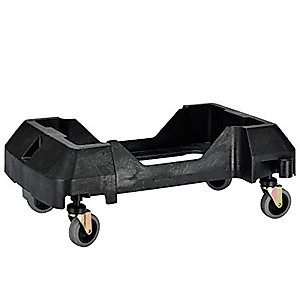 Alpine Rectangular Trash Can Dolly - Heavy Duty Garbage Can Roller with 4 Caster Wheels for Transporting Waste Containers in Offices, Schools, Restaurants, and More - Holds Up to 200lbs Load
