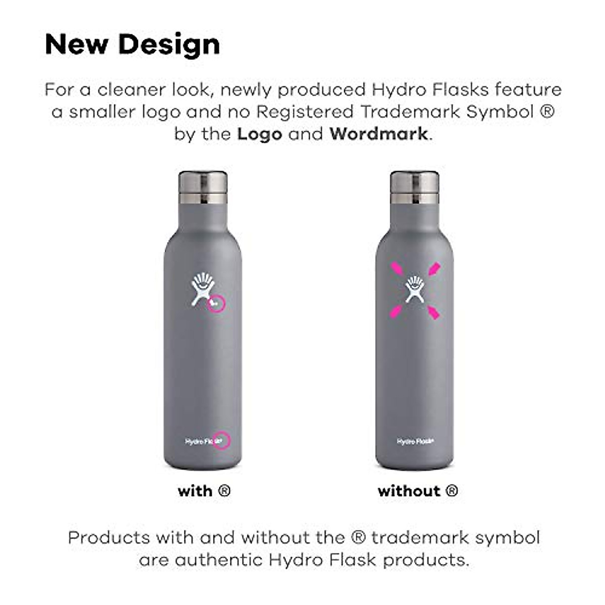 Hydro Flask 25 oz Wine Bottle - Stainless Steel & Vacuum Insulated - Leak Proof Cap - Black