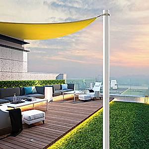 AZAP Shade Sail Poles,10ft Heavy Duty Sun Shade Poles with 3-Corner Brace Base, D-Ring Clamp, Section Poles, Poles for Sun Shades Outdoor(1 Pack)