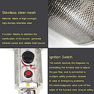 Patio Heater,Outdoor Heaters for Home Powerful Fast Heating,Safe Low Energy Radiator Energy Efficient Natural Gas Liquefied Gas for Garden-Liquefied Gas 225cm(88in)