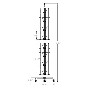 32 Adjustable Pockets Display Rack 5x7 7x5 up to 8.5" Wide X 8" Tall Cards, 1.27" deep Pockets, Double Tier Greeting Post Card Christmas Holiday Spinning Rack Stand White 10095-WHITE-2D