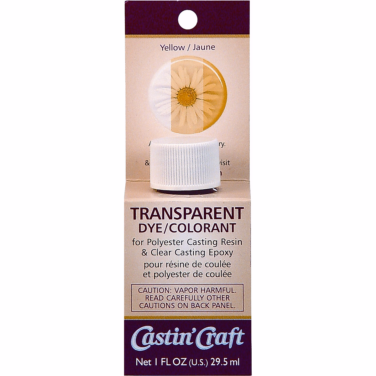 Environmental Technology Castin’ Craft Universal Transparent Resin Dye (1 oz | Yellow-Colored) Liquid Coloring Pigments for Polyester & Casting Epoxy | DIY Jewelry Making Concentrated Colorant Drops