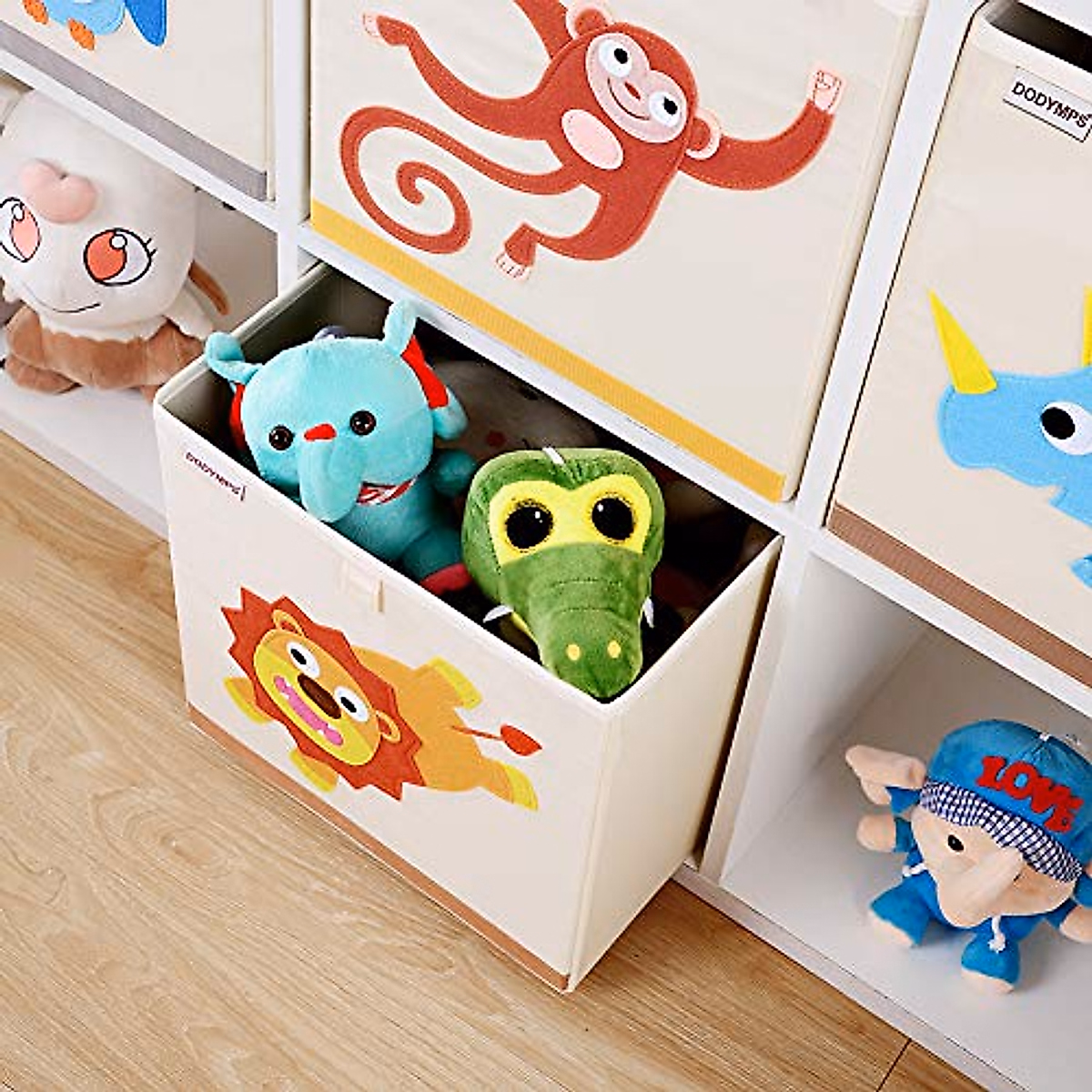 DODYMPS Foldable Animal Toy Storage Bins/Cube/Box/Chest/Organizer for Kids & Nursery, 13 inch (Owl)