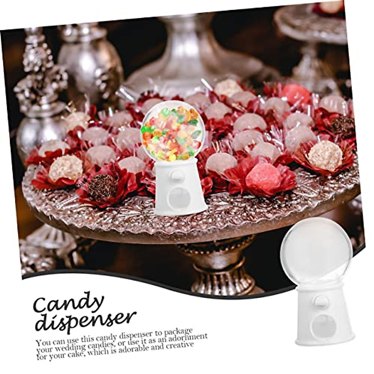 Abaodam 8pcs Mini Machine Cake Favor Boxes for Wedding Mini Vending Machine Money Coin Bank Mini Gumball Machine for Kids Cake Topper Decor Gumballs Machines for Candy