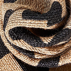 Well Woven Sabrina Rabia 8' x 10' Natural Black Jute Tribal Hand-Woven Chunky-Textured Printed Area Rug