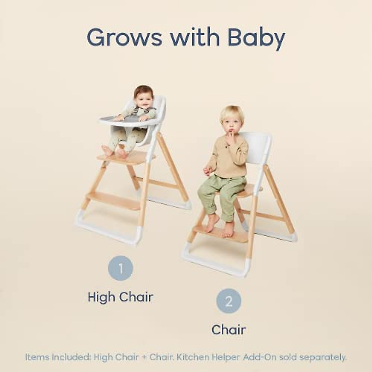 Ergobaby Evolve Baby Essentials Portable High Chair, Natural Wood