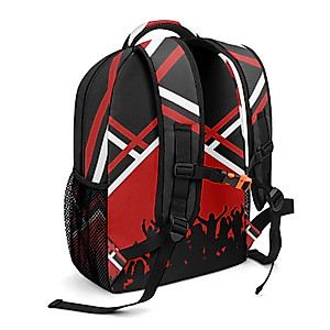 CUXWEOT Cheer Cheerleaders Red Black Backpack Personalized Name Waterproof Casual Shoulder Book Bag