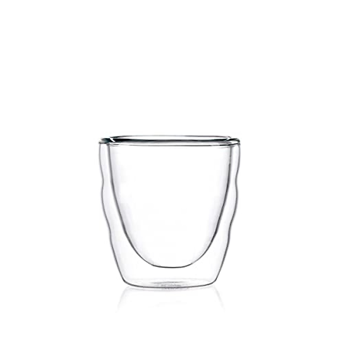 BODUM PILATUS Glass Set (Double-Walled, Isolated, Dishwasher Safe, 0.08 L, 3 oz) - Pack of 2, Transparent