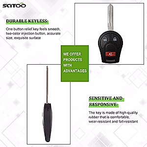 SCITOO Keyless Entry Option Replacement for 3 Buttons 2003-2016 for Infiniti FX35 FX45 QX4 for Nissan Armada Cube Frontier NV1500 Quest 1PC FCC CWTWB1U816A