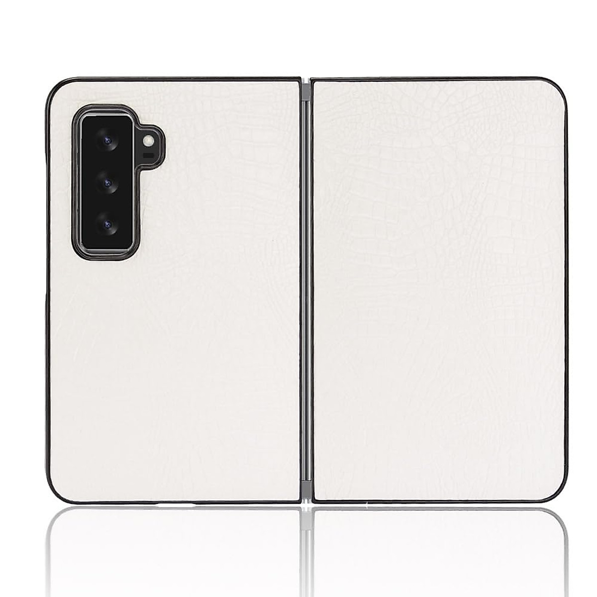 Zhusha PU Leather Anti-Scratch PC Hard Case Cover Compatible with Microsoft Surface Duo 2 (Color : White)