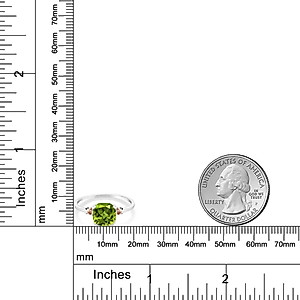 Gem Stone King 925 Sterling Silver & 10K Rose Gold 8MM Cushion Gemstone Birthstone Engagement Ring | Wedding Anniversary Promise Ring For Women | Size 5,6,7,8,9