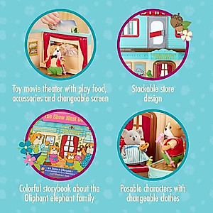 Lil Woodzeez – Toy Figures Playhouse – Miniature Movie Theatre – Stackable – Storybook Playset – Posable Figures & Cinema with Furniture – 3 Years +