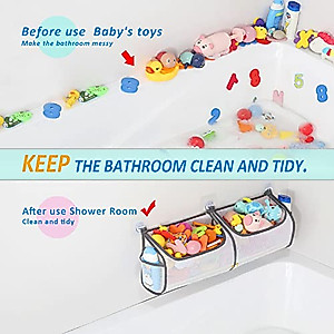 Ligereza 2-in-1 Bath Toy Storage Double Capacity Bath Toy Holder Helps Bath Toy Storage for tub Classification, Bath Toy Organizer for tub for Kids to Easily take Favorite Toys
