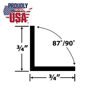 Outwater Plastics 1935-Bk Black 3/4'' X 3/4'' X 5/64'' (.078'') Thick Styrene Plastic Even Leg Angle Moulding 72 Inch Lengths (Pack of 10 Pieces, 60 feet Total)
