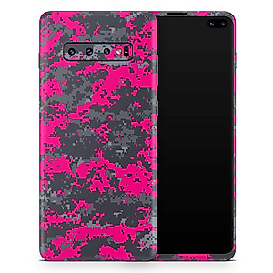 DesignSkinz Bright Pink V2 and Gray Digital Camouflage Protective Vinyl Decal Wrap Skin Cover Compatible with The Samsung Galaxy S20 (Screen Trim & Back Glass Skin)