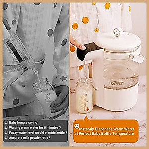 Babyexo Bottle Warmer Formula Water Dispenser-Make Warm Formula Bottle Instantly,Dispenses Warm Water 24/7,Electric Formula Water Dispenser Kettle with Temperature Control-White Home Water Boiler
