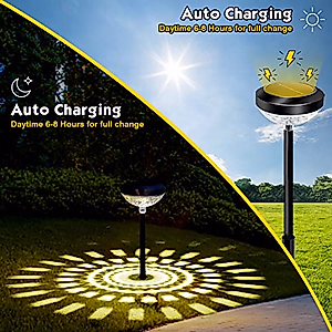 Chinco Star Bright Solar Lights Outdoor Waterproof 6 Pack Solar Outdoor Lights Kits LED Source Two Light Modes Patio Decorations Solar Garden Lights for Patio/Yard/Lawn/Walkway