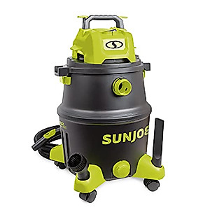 Sun Joe SWD12000 12-Gallon 1200-Watt 6.5 Peak HP Wet/Dry Shop Vacuum, HEPA Filtration, Wheeled w/Cleaning Attachments, for Home, Workshops, Pet Hair and Auto Use, 12 Gallon, Black