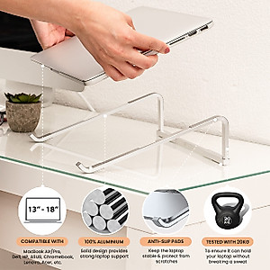 NIFTY TECH Portable Laptop Stand for 13"-18" Laptops, Anti-Slip Aluminium, Ideal for Gamers & Power Users