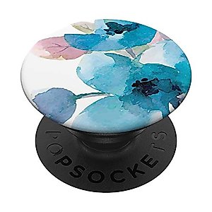 Teal Vintage Floral Phone Popper PopSockets Swappable PopGrip