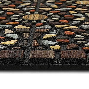Mohawk Home Entryway Door Mat 1.5' x 2.5' All Weather Doormat Outdoor Non Slip Recycled Rubber, Mosaic Grain