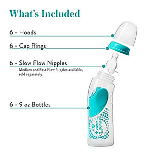 Evenflo Feeding Advanced Angled Vented Bottles, 9 Ounce (Pack of 6)