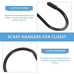 Housoutil 16pcscloset Hook Shaped Anti- Rod Bathroom Stainless Bag Hangers Handbags Purse Steel Metal Space Twisted for Plants Hangers: S Belts Bags Scarves Large Hanger Drop Kitchen Purses