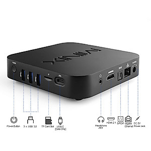 MINIX Android 9.0 Pie Media Hub 4K Ultra HD HDR10+4GB DDR4/32GB eMMC 4K @ 60Hz UHD 3 x USB 3.0 USB-C [Data only] GLAN AC Wi-Fi TF Card (NEO U22-XJ)