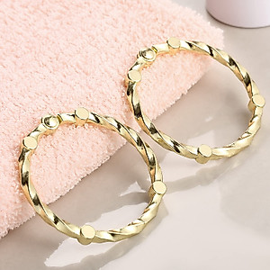 CHICTIE Gold Shower Curtain Rings, Brass Rustproof Decorative Shower Hooks for Bathroom Shower Curtain Rods, Set of 12 Premium Metal Shower Rings Hangers HK5# Circle Ring Design