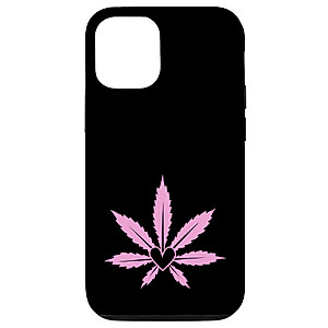 iPhone 14 Pro Pink Marijuana Pot Leaf CBD Cannabis Women's Weed Cute Case