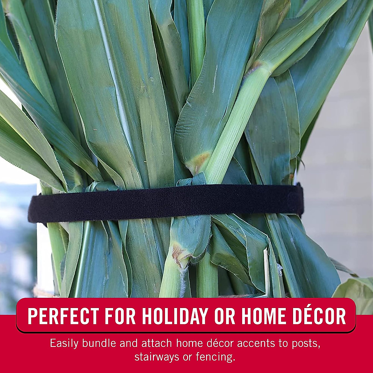 VELCRO Brand VEL-30768-AMS Wide Straps 1 in x 30 ft Roll | Cut to Length, Reusable Self-Gripping Tape | Bundle Poles, Wood, Pipes, Lumber, Garage Organization for Tool Handles Hoses, More | Black, 1in