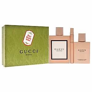Gucci Bloom 3.3oz EDP Spray, 3.3oz Perfumed Body Lotion, 0.33oz EDP Spray Women 3 Pc Gift Set