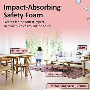 Bébé Earth Baby Proofing Edge and Corner Guard Protector Set for Back to School, 16 Feet Edges & 4 Foam Corners, Furniture and Table Child Baby Proof Bumpers, Pre-Taped Corner Cushions - Coffee Brown