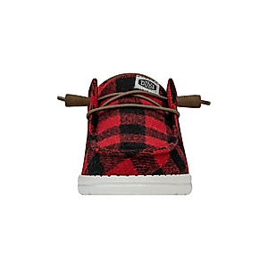 Hey Dude Wendy Buffalo Plaid Red/Black Size 5 | Women’s Shoes | Women’s Slip-on Loafers | Comfortable & Light-Weight
