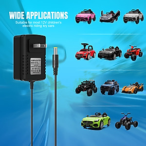12v Charger for Kids Ride On Toys Car 12 Volt Battery Charger for Best Choice Products SUV Kid Trax Dynacraft Kidzone Bumper Car Jeep Electric Mercedes Lamborghini Powered Wheel Charger